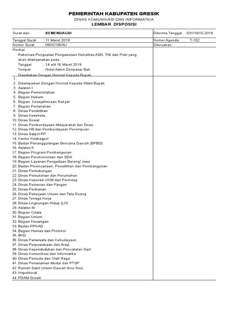 Detail Contoh Surat Disposisi Koleksi Nomer