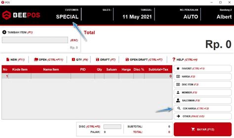 Cek Harga Pada Beepos Desktop