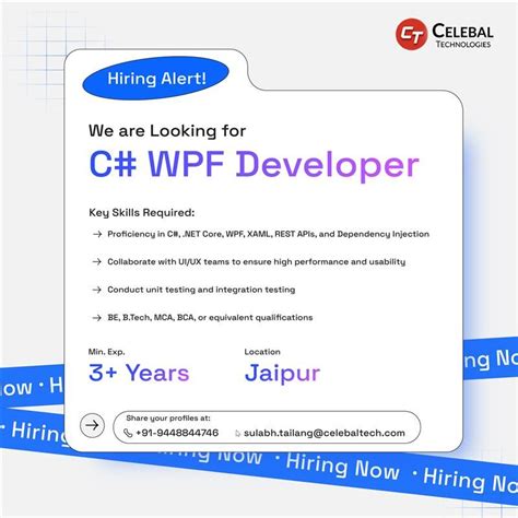 Csharpwpf Developer Wpf Jaipurjobs Fulltimejob Celebalhiring