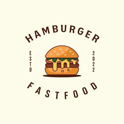 Burger Or Hamburger Vintage Modern Vector Style Logo Icon Template