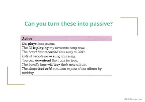 Passive Voice Explanation And Exerci English Esl Powerpoints Passive Voice Explanation And Exerci English Esl Powerpoints