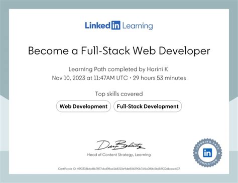 Harini K On Linkedin Fullstackdeveloper Linkedinlearning
