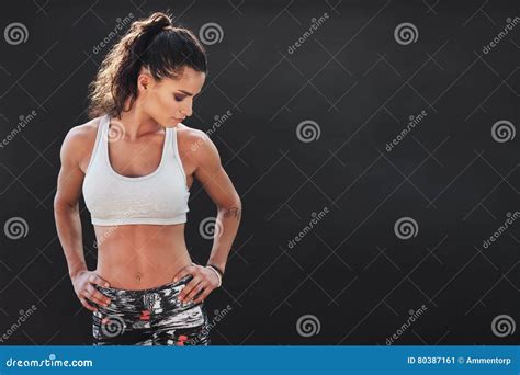 Fitness Woman Standing With Her Hands On Hips Stock Image Image Of
