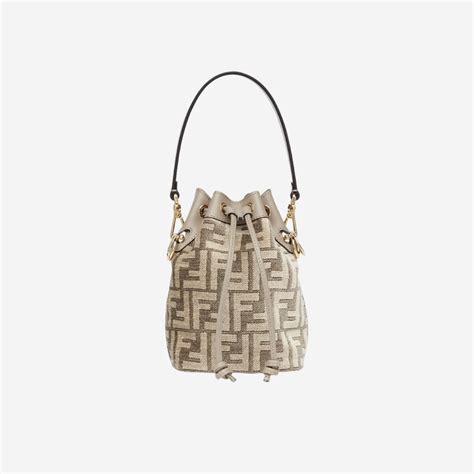 펜디 몬트레조 도브 그레이 테피스트리 패브릭 미니백 베이지 Fendi Kream