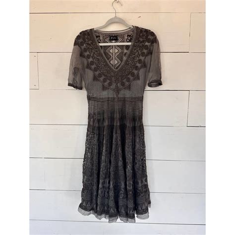Biya Dresses Biya By Johnny Was Vintage Black Beaded Dress Mesh S