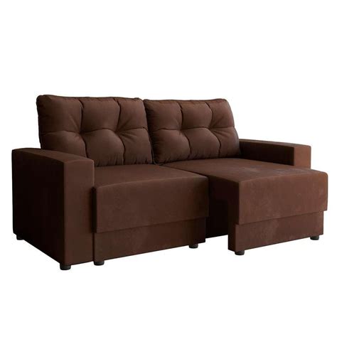 Sofá 3 Lugares Retrátil Lubeck Suede Marrom 180 cm Pão de Açúcar