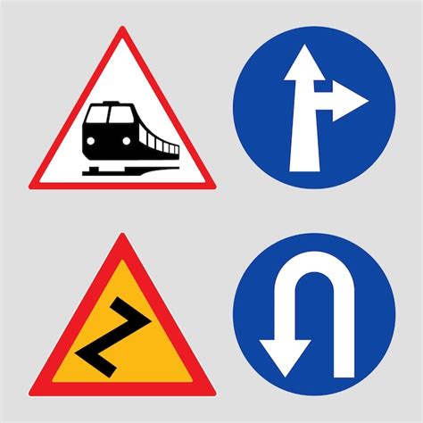Conception De Vecteur De Signalisation Routière Vecteur Premium