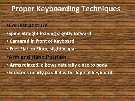 Ppt Proper Keyboarding Techniques Powerpoint Presentation Free
