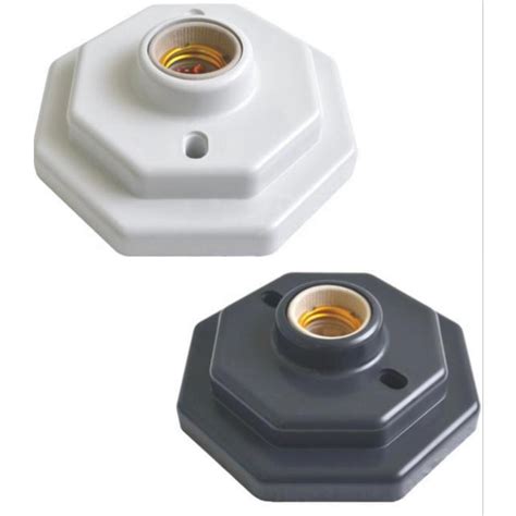 Plafon Octagonal Sobrepor Soquete Porcelana E27 Area Interna Teto