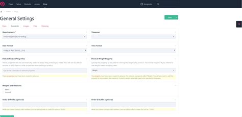 General Shop Settings Padloper Docs