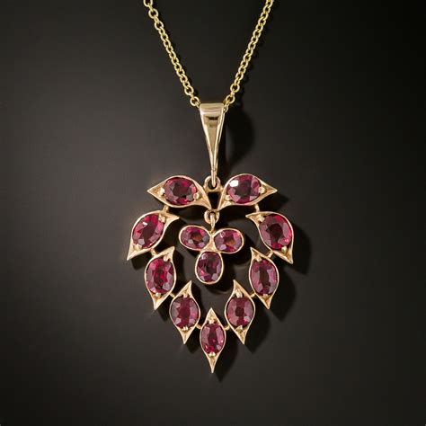 Victorian Ruby Heart Pendant
