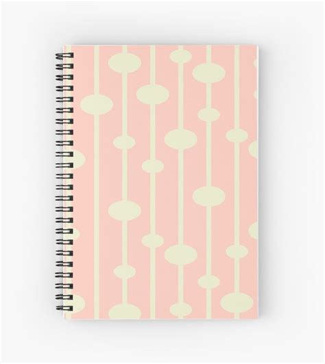 Blush Pink And Almond Bubble Lines Cheerful Minimalist Retro Pattern Spiral Notebook By