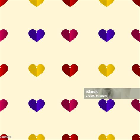 작은 마음 벡터입니다 밝은 노란색 배경에 화려한 마음 벡터입니다 원활한 패턴 벡터입니다 개념에 대한 스톡 벡터 아트 및 기타 이미지 Istock