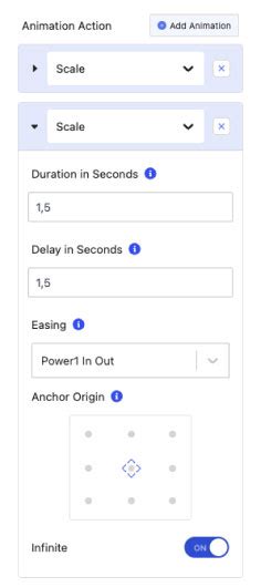 Infinite Scale Animation Gutenverse