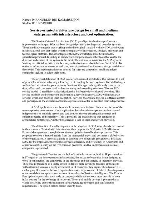 Pdf Service Oriented Architecture Design For Small And Medium Enterprises With Infrastructure