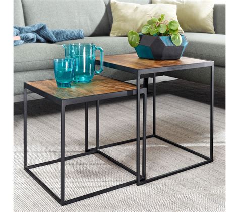 Tables Gigognes Bois Massif Carré Table D appoint Basse Moderne Lot De