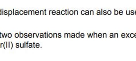 Metal Reactivity Unit Test Igcse Chemistry Edexcel [9 1} Teaching