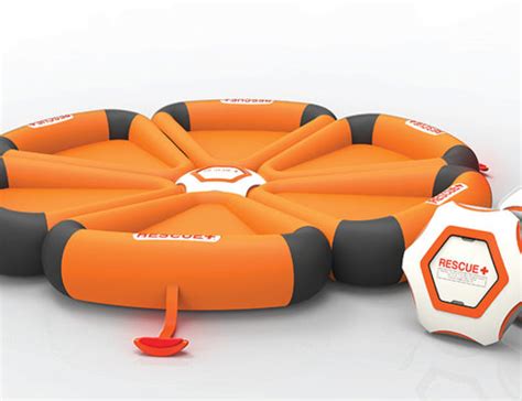 Self Inflating Hexa Raft Automatically Deploys Upon Contact With Water