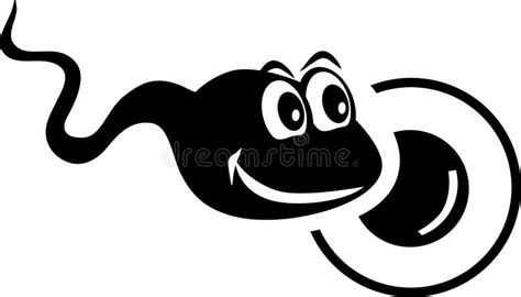 Sperm And Ovum Funny Cartoon Drawing Stock Vector Illustration Of