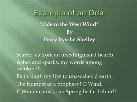 Example Of An Ode