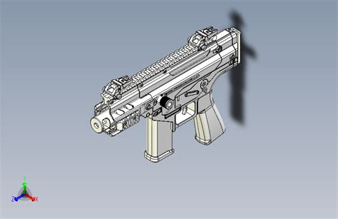 微型冲锋枪玩具模型step 模型图纸下载 懒石网