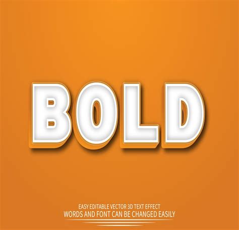 Premium Vector Bold 3d Text Effect Full Editable