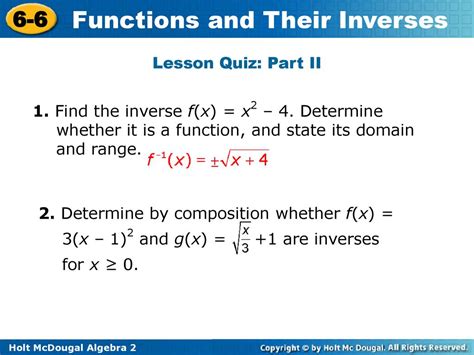 Functions and Their Inverses - ppt download