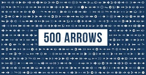 500 Symboles De Flèche énorme Ensemble De Formes Différentes Styles Et
