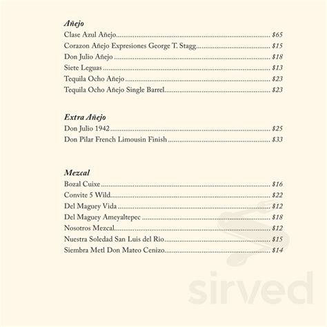 Eleven Twenty Two Speakeasy And Cocktail Lounge Menu In Paso Robles