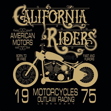 Tipografía De La Moda Del Motorista Emblema Del Deporte De La Motocicleta Ilustración del