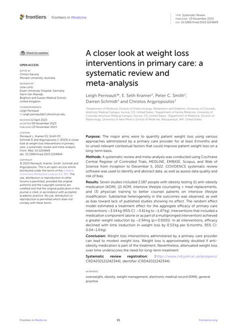 Pdf A Closer Look At Weight Loss Interventions In Primary Care A