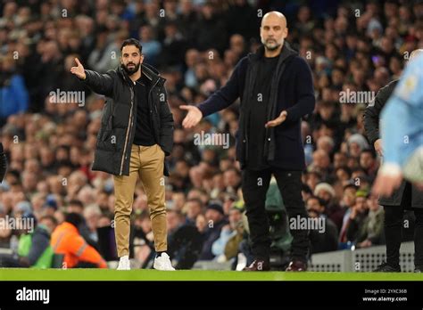 Manchester United Manager Ruben Amorim Left And Manchester City