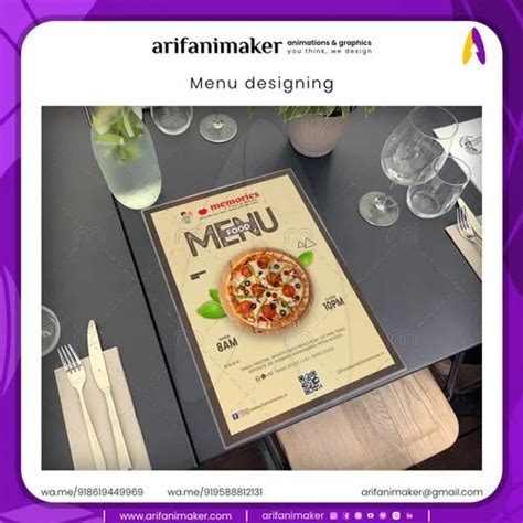 Menu Card Designing Services Service Provider From Jaipur