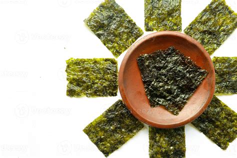 Nori Seaweed Isolated On White Background Japanese Food Nori Dry