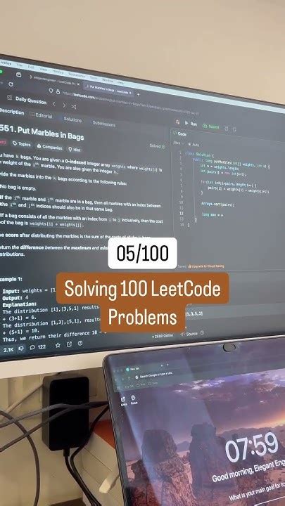 put marbles in bag leetcode daily coding challenge consistency motivation shorts