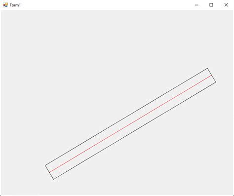 C How To Draw A Rectangle With A Straight Line As The Central Axis Stack Overflow