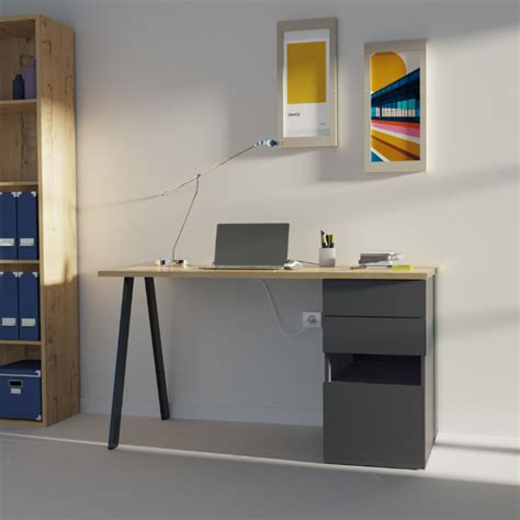 Escritorio Moderno Kiroba Color Gris Duna Tu Mesita Promart