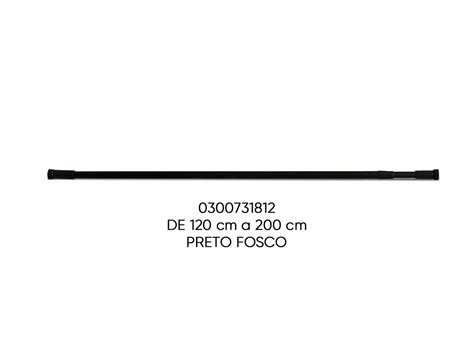 Tubo Extensivel Multifuncional Preto Fosco 120 200cm Central Aviamentos