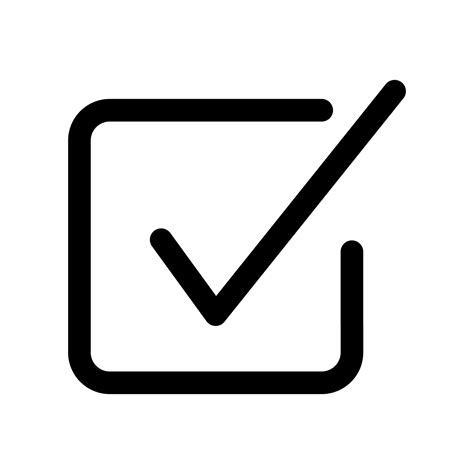 Icono De Línea De Marca De Verificación Aislado Sobre Fondo Blanco