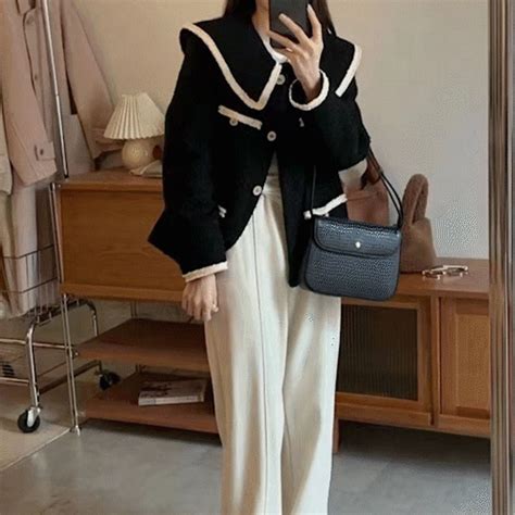 당일출고화이트겨울신상봄자켓 빅카라 트위드 숏자켓 오버핏 귀여운 하프코트 대형 빅사이즈 20대 30대 모직 코트 케이프 숄
