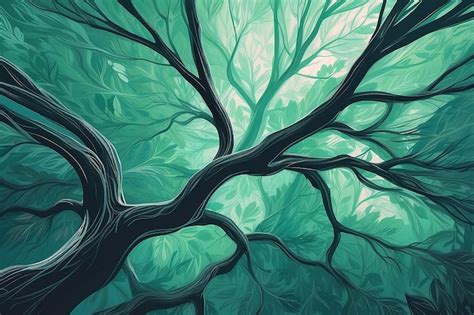 Serene Varnish Tree Foliage Illustration Generative Ai Premium Ai