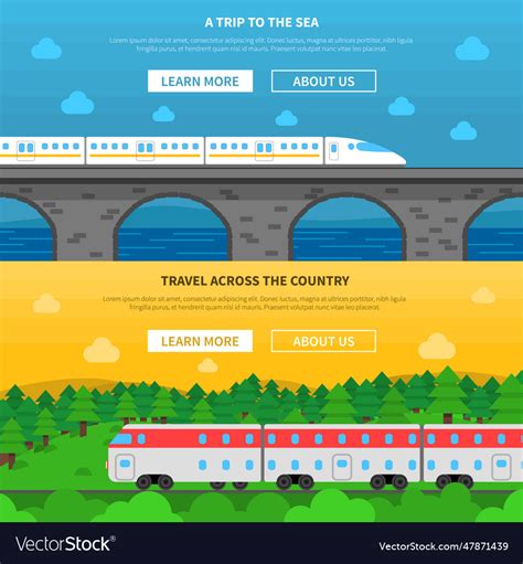Railway Banner Set Railway Banner Set Royalty Free Vector
