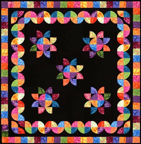 Crafting The Drunkard S Path Flower Patch Quilt Quilted Dreams