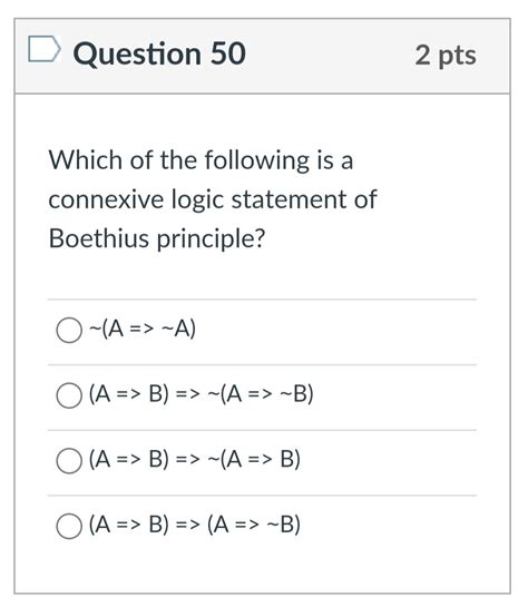 Which Of The Following Is A Connexive Logic Statement Chegg
