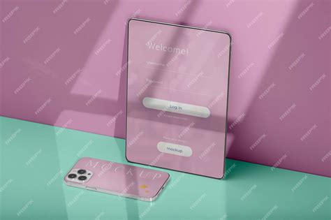 Premium Psd Scene With Smartphone And Tablet Device In Shadow