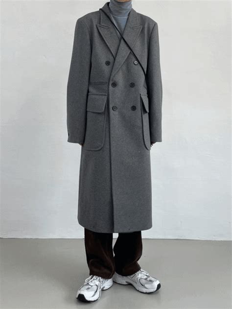 인챈트미 빅포켓 오버핏 더블 롱 코트 2c 위시버킷