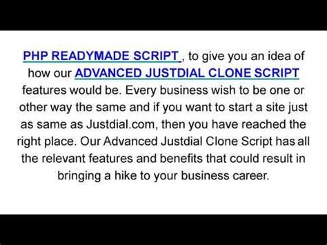 Advanced JustDial Clone Script PHP READYMADE SCRIPT Business Wishes