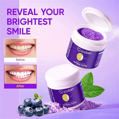 Scoban Purple Teeth Powder Fresh Breath With Optical Color Repair 30g