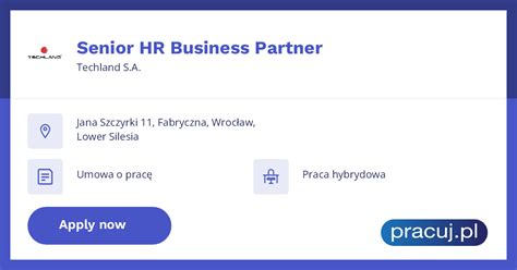 Oferta Pracy Senior Hr Business Partner Techland Sa Wrocław