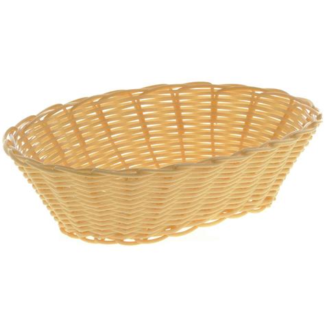 Hubert® Oval Natural Woven Polypropylene Bread Basket 9 7 8l X 6 3 4w X 2 3 8h